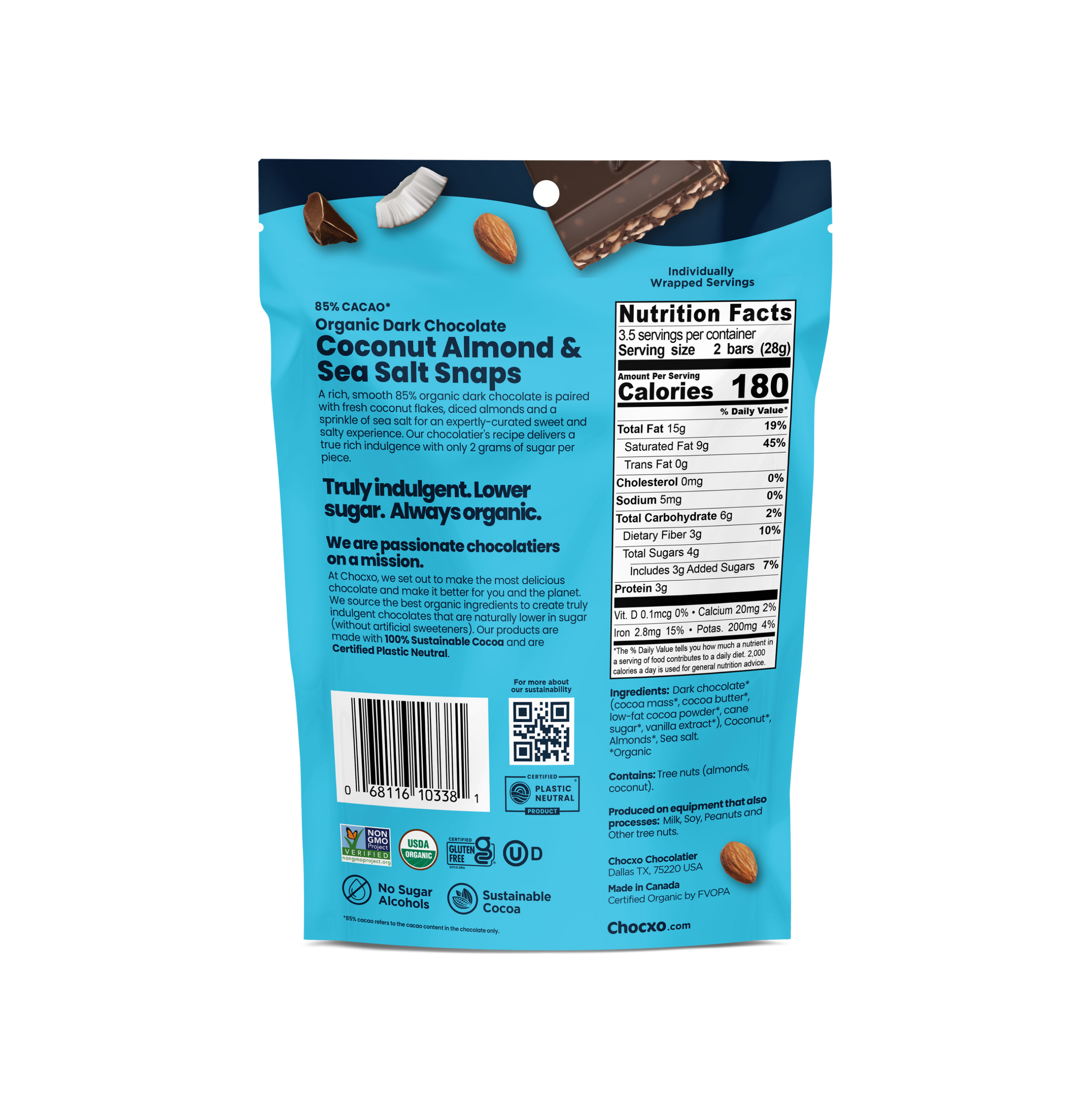 Sea Salt Almond Snaps | Chocxo Snacks