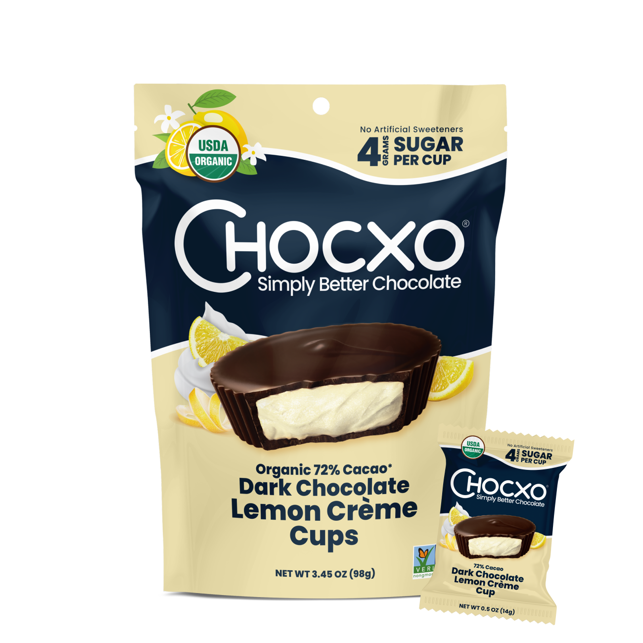 Dark Chocolate Lemon Crème Cups – Chocxo