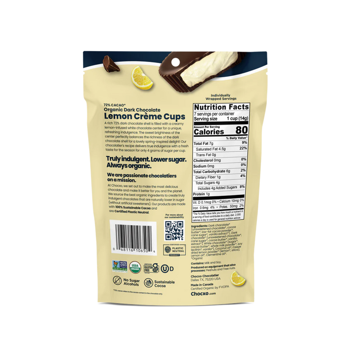 Dark Chocolate Lemon Crème Cups – Chocxo