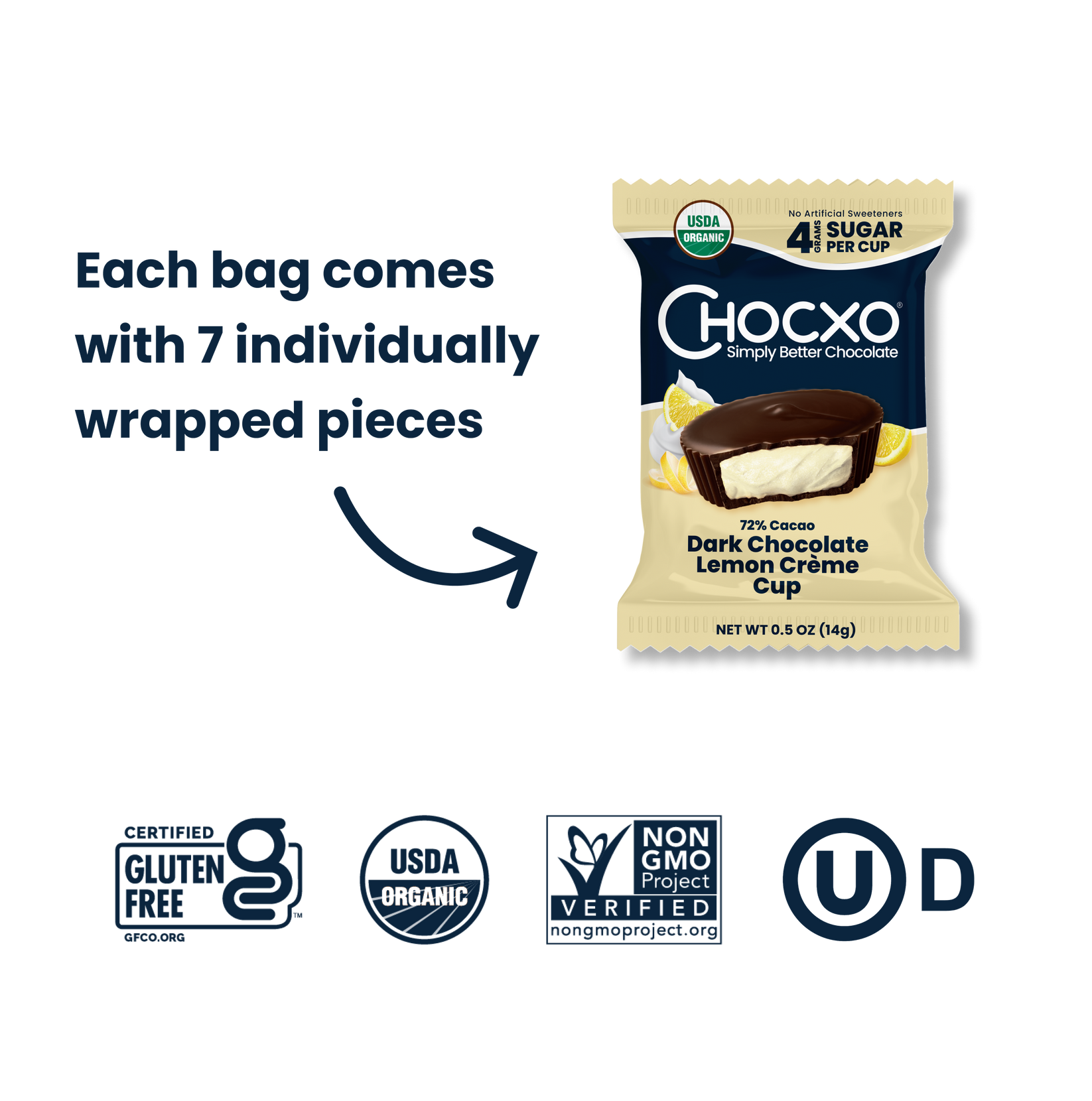 Dark Chocolate Lemon Crème Cups – Chocxo