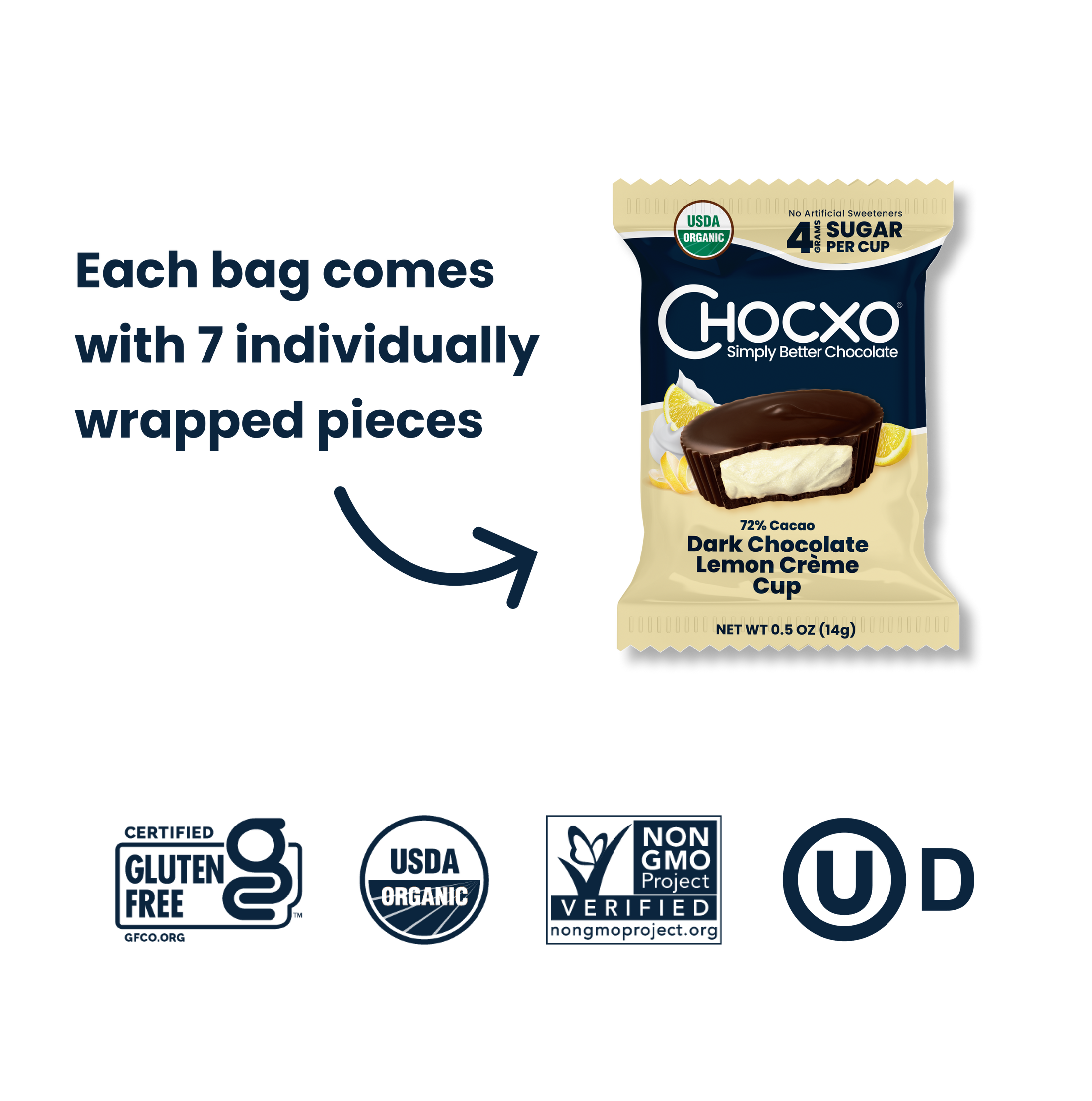 Dark Chocolate Lemon Crème Cups – Chocxo