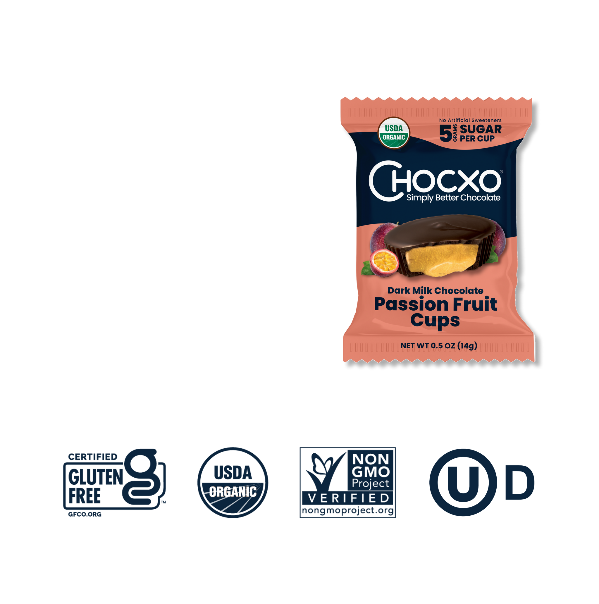 Dark Milk Chocolate Passion Fruit Cups – Chocxo