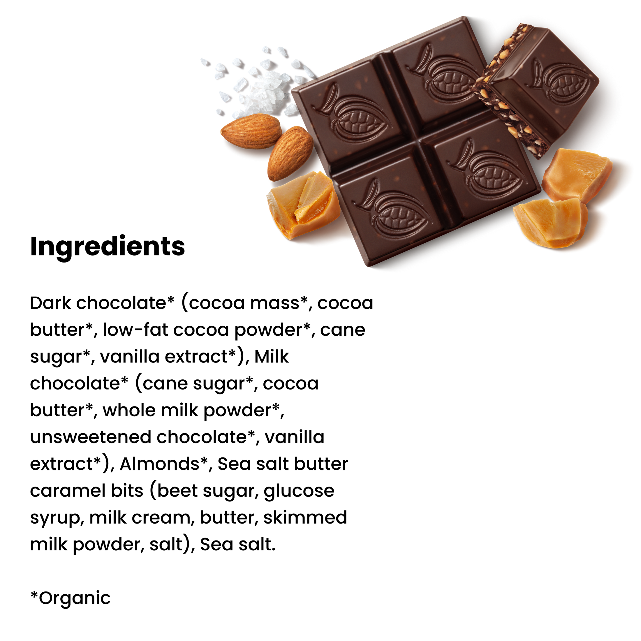 Dark Milk Chocolate Toffee, Almond & Sea Salt Snaps – Chocxo