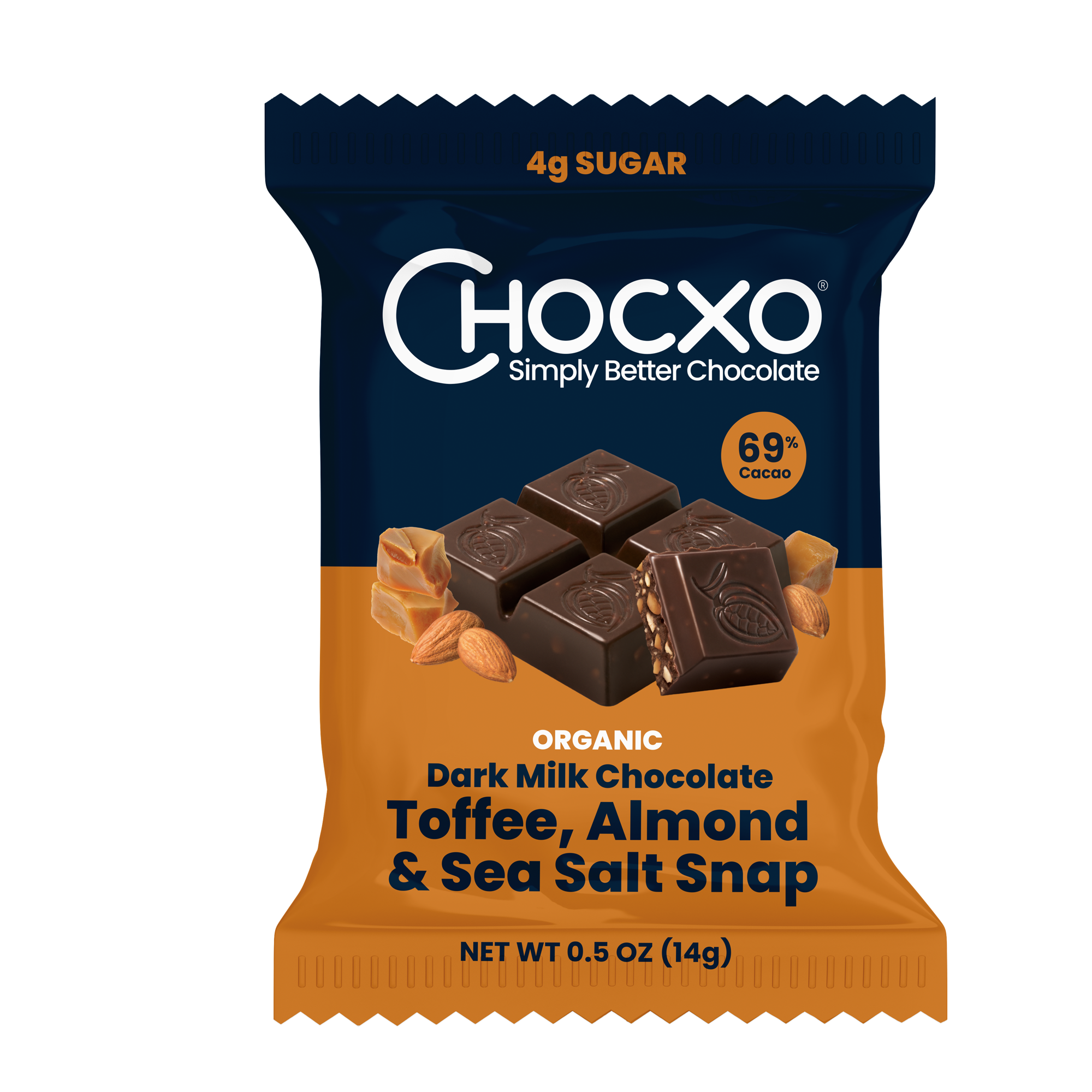 Dark Milk Chocolate Toffee, Almond & Sea Salt Snaps – Chocxo